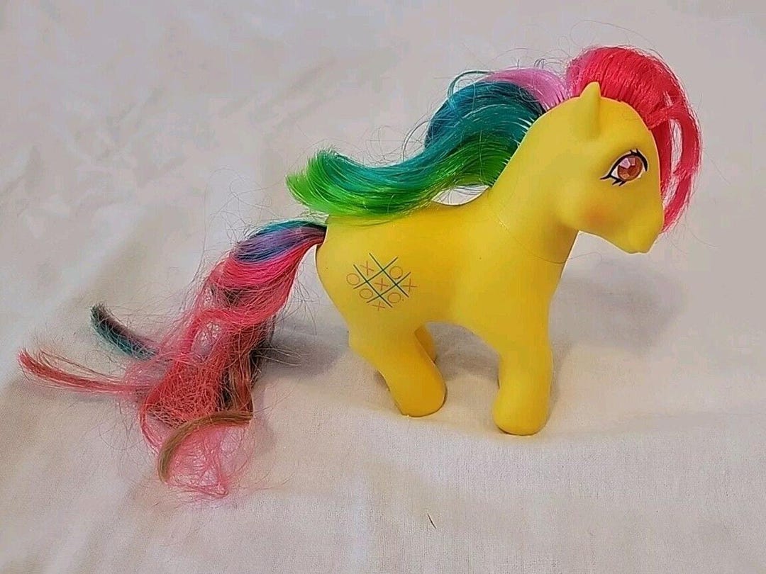 Vintage My Little Pony G1 Twinkle Eyed Tic Tac Toe MLP 1987 Yellow Pony ...