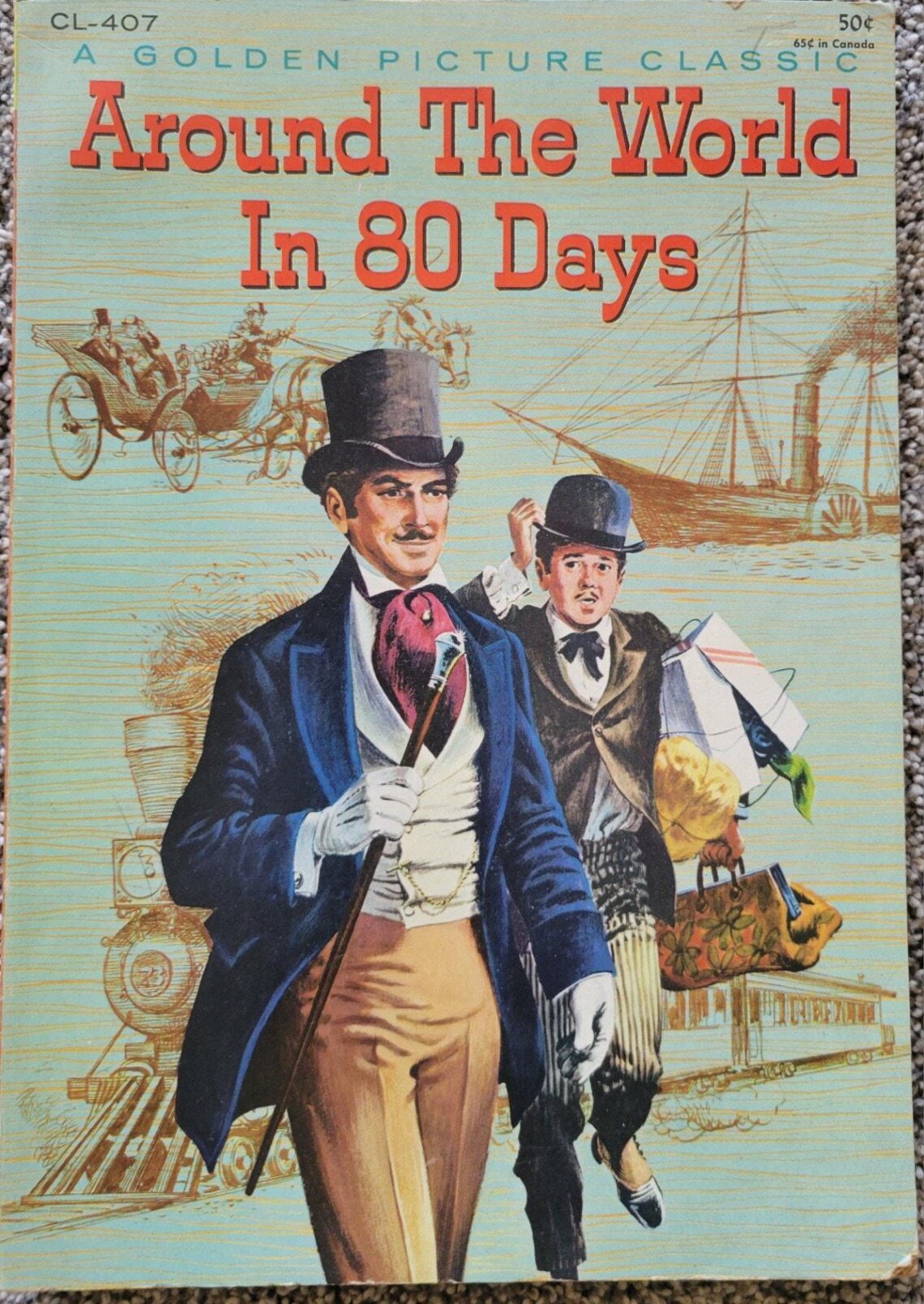 Vintage 1957 Around the World in 80 Days A Golden Book Classic - Etsy