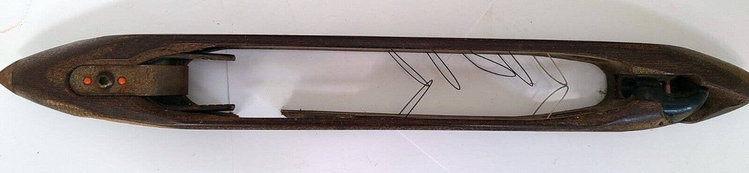 Vintage Loom Weaving Shuttle Tool Shuttlecock Antique Boat Metal Wooden ...