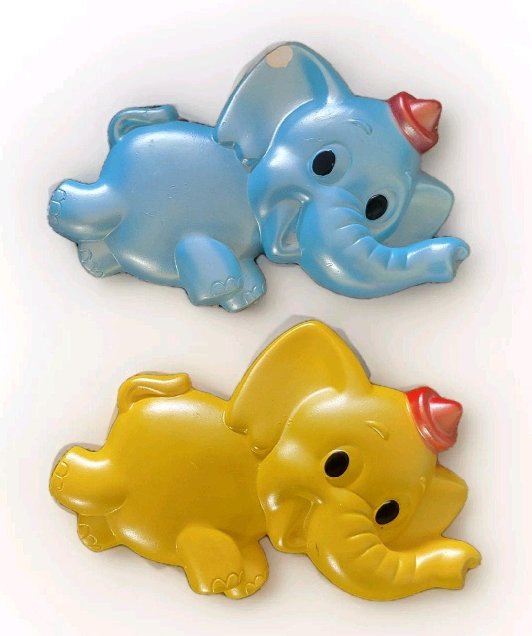 Vintage 1972 Chalkware Baby Elephants Miller Studio Pearl Coloring ...