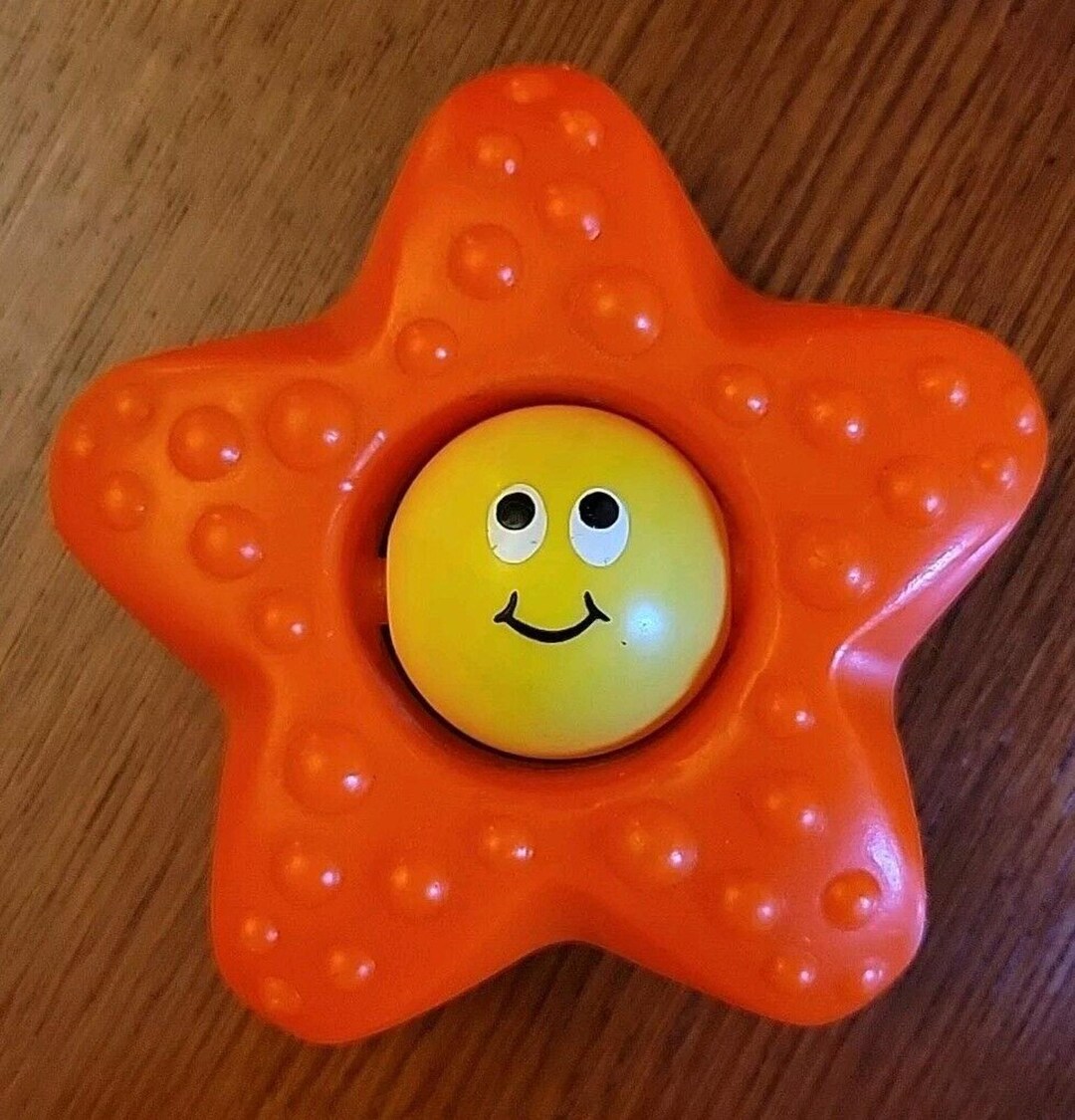 Vintage Fisher Price Sandy Starfish Bath Toy 623 Float Spin Smile Face ...