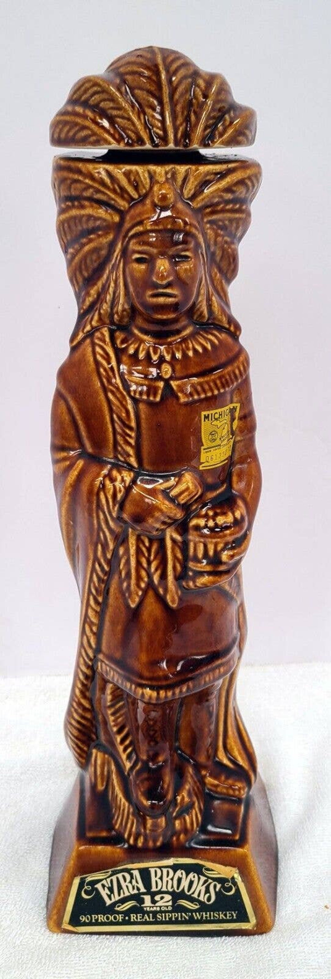 Vintage Ezra Brooks Indian Chief Native American Empty Whiskey - Etsy
