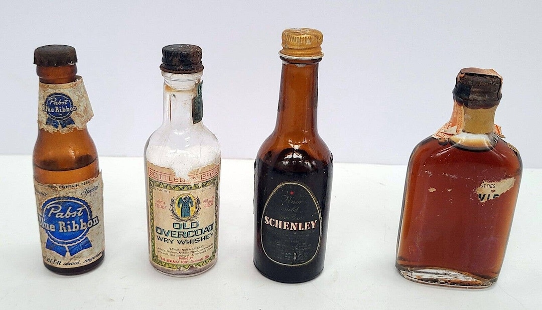Vintage 1950s Miniature Glass Liquor Bottles Lot 4 Old - Etsy