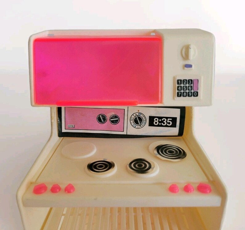 Vintage 1978 Barbie Dream House Stove Oven Range Microwave + Cookware ...