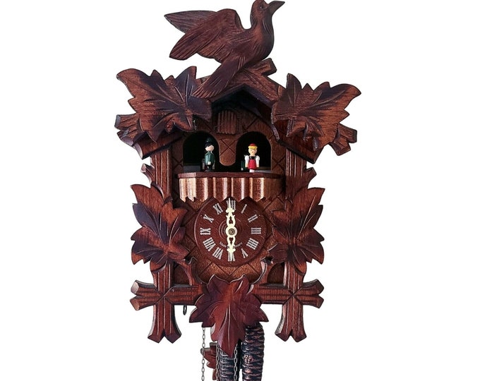 Vintage German Cuckoo Clock Romance Der Frohliche Wanderer Edelweiss ...