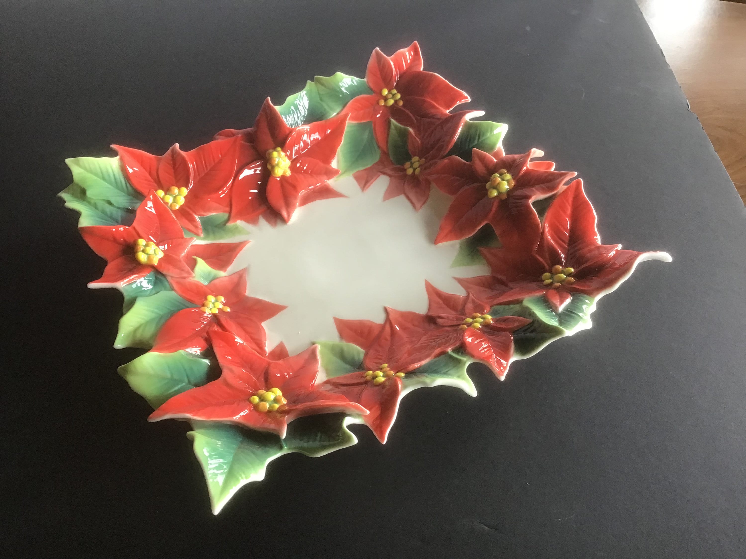 Vintage Franz Porcelain Square Poinsettia Collection Plate - Etsy