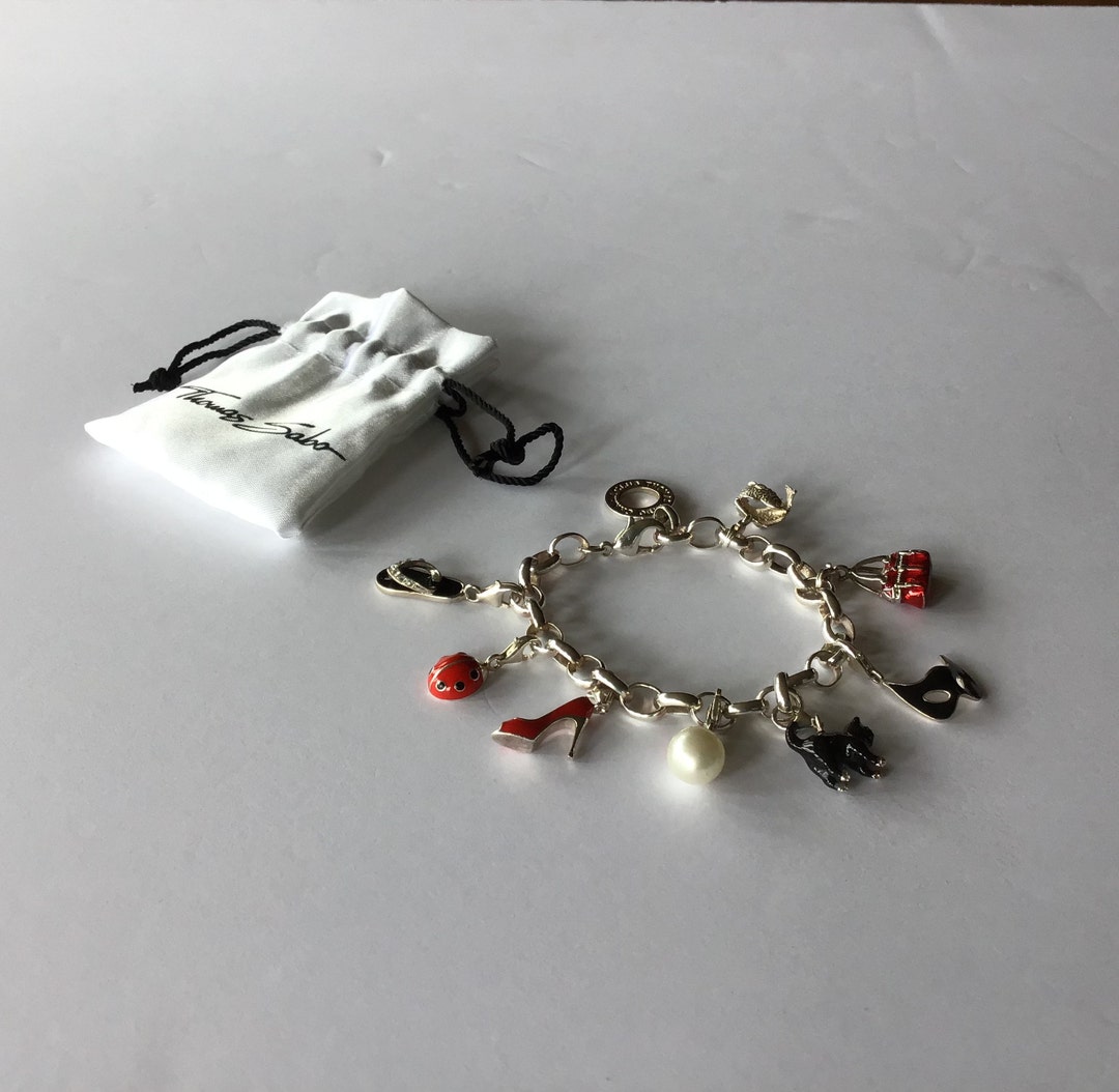 1 Thomas Sabo 925 Sterling Silver Club Bracelet and Charms, Each Charm ...