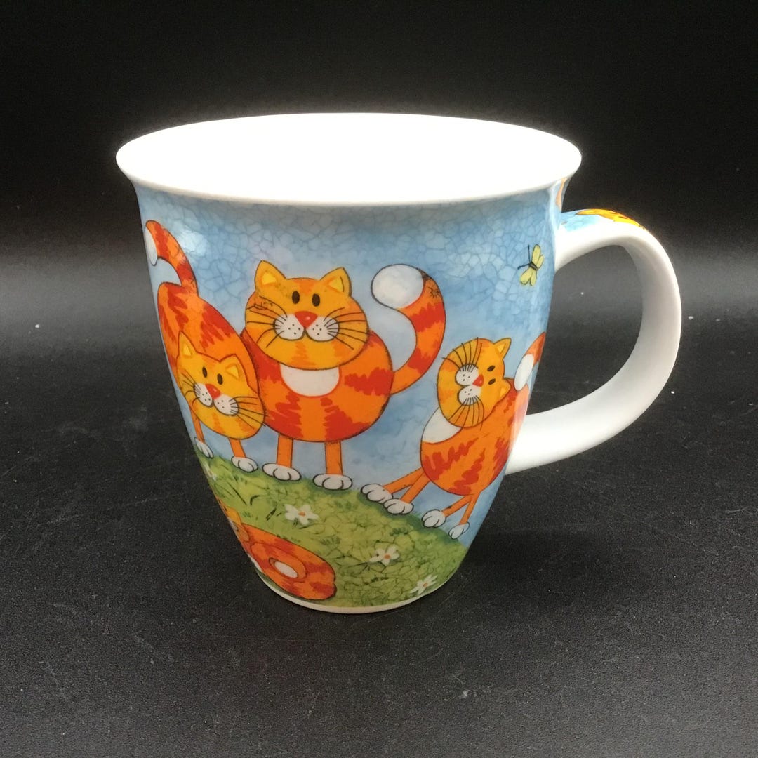 Dunoon Crackle Cats Mug, Designed by Jane Brookshaw, Cat Owner, Cat Mug ...