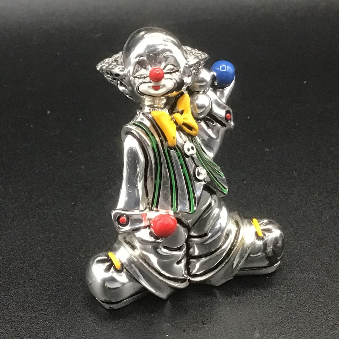Vintage Italian Figurine Clown With Juggling Balls Silver Laminate and ...