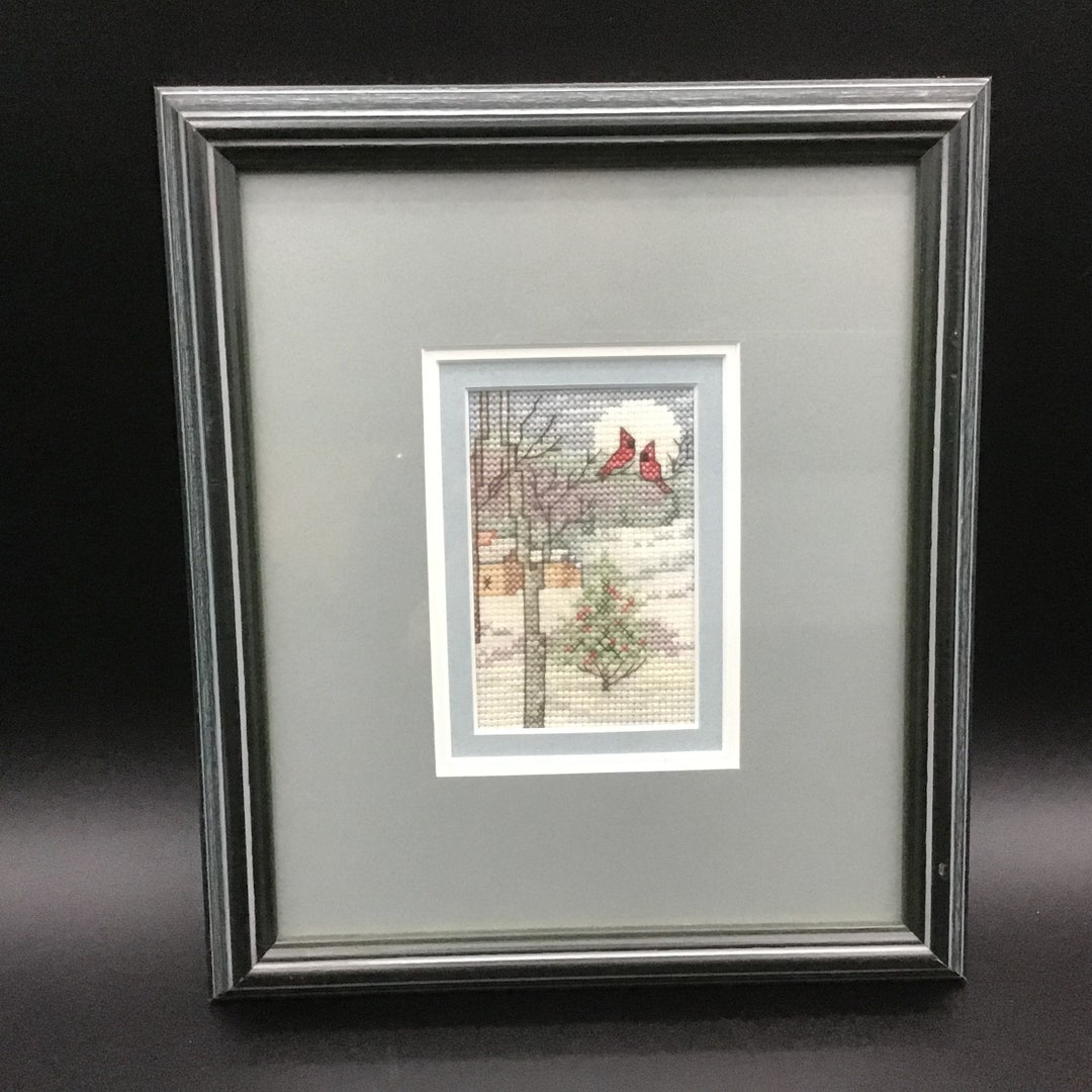 Finished Cross Stitch Framed Winter/christmas Scenes. Handmade. 3 ...