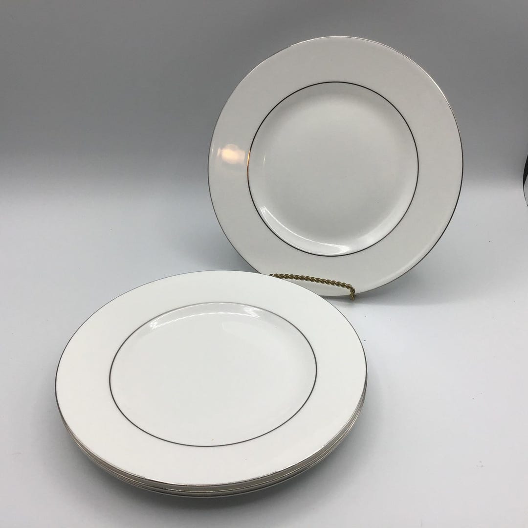 Vintage Set of Four Wedgwood Signet Platinum Salad Plates. Bone China ...