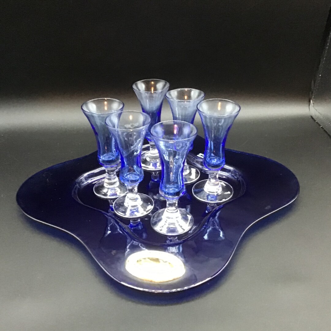 Vintage Blue Glass Tray Murano Style Made in Italy by Nazareno ...
