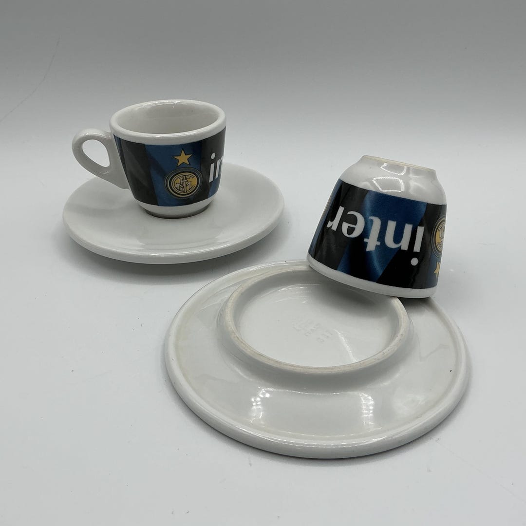 Set of Two Italian Inter Soccer Club Espresso Cups and Saucers. - Etsy