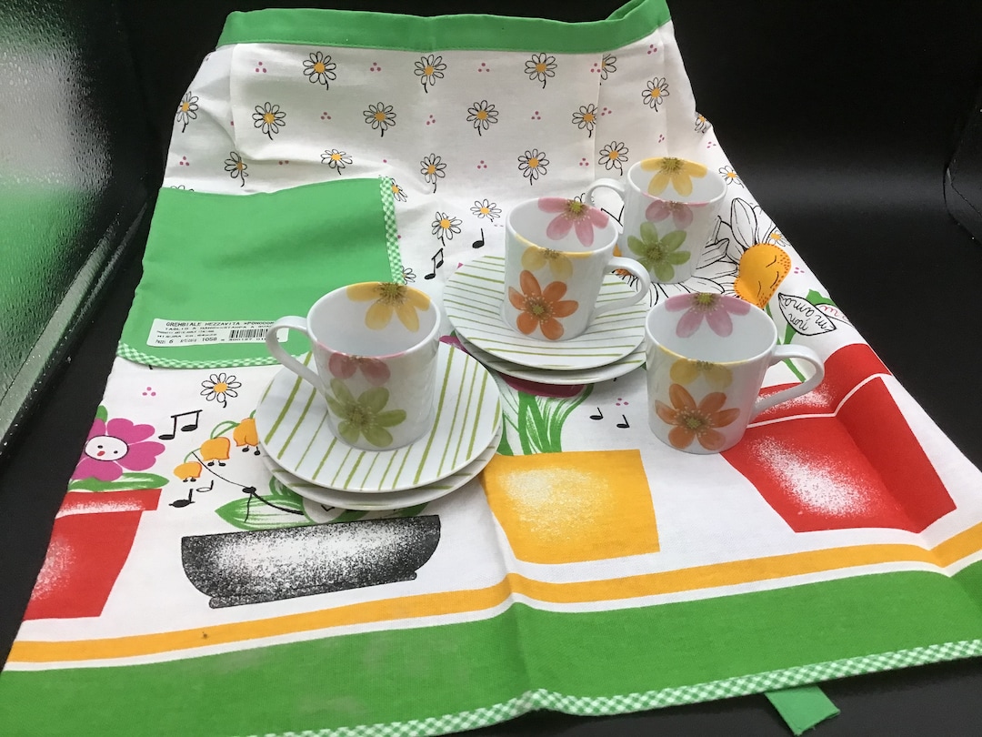 Set of 4 Mikasa Espresso Cup & Saucer. 1 Women Waist Aprons With Pocket ...