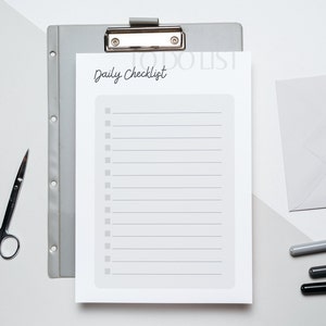 Minimalist to Do Check List | Organizing One Page Digital Download to ...