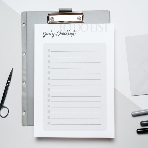 Minimalist to Do Check List Organizing One Page Digital - Etsy