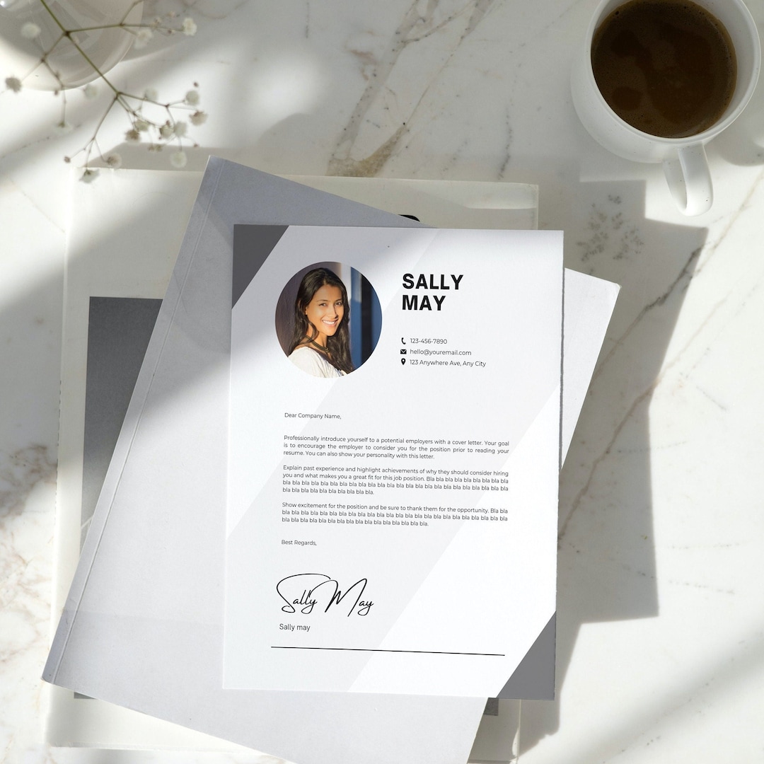 Grey and White Modern Clean Cover Letter Template | Simple Minimalist ...