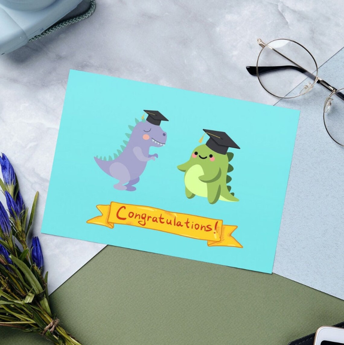 Dinosaur Graduation Congratulations Card | Congrats Card | Congrats ...