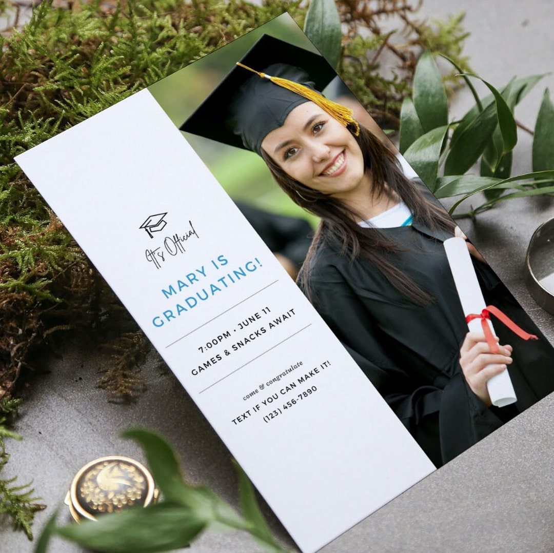 Editable Graduation Invitation Card | Graduation Party Invite Template ...