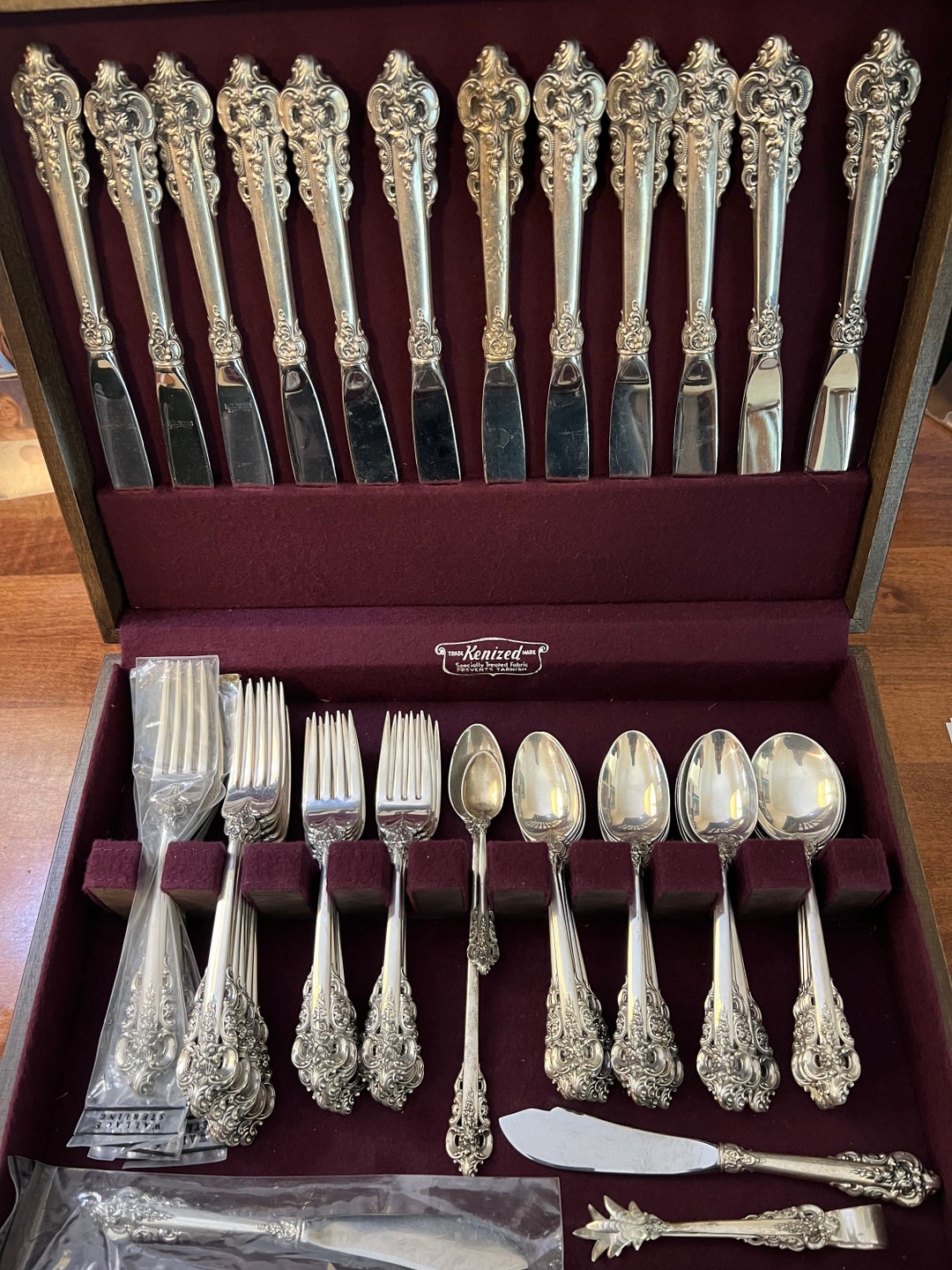 94 PCS Grande Baroque Wallace Sterling Silver, Flatware Set, Service ...