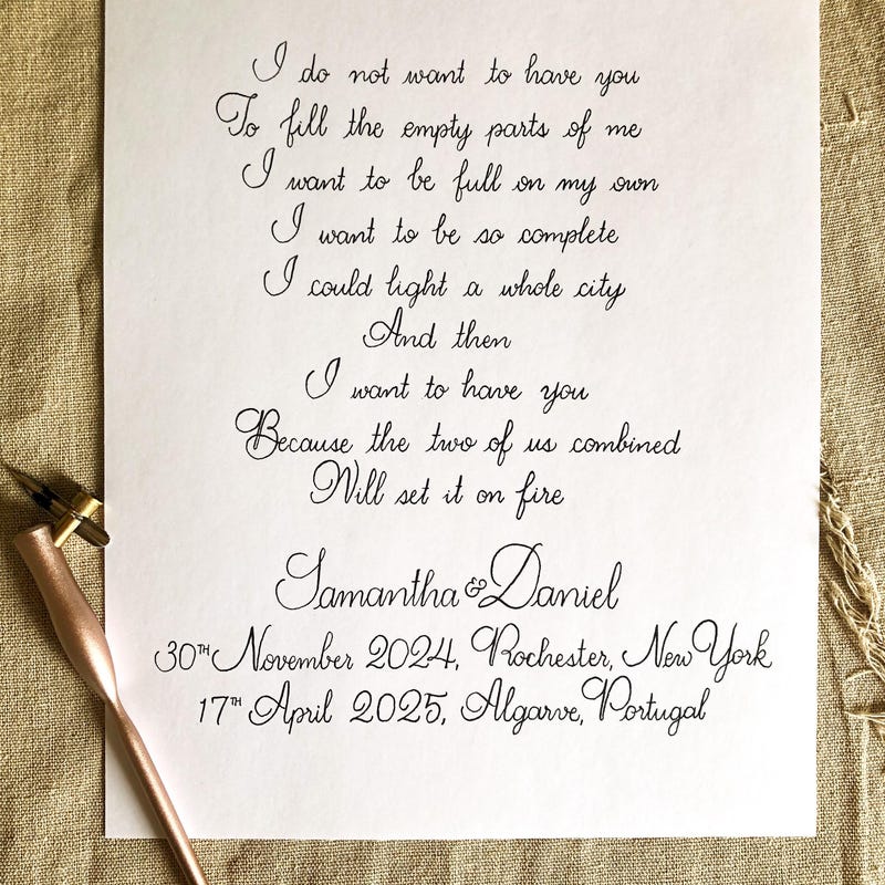 Calligraphy Lyrics - Etsy