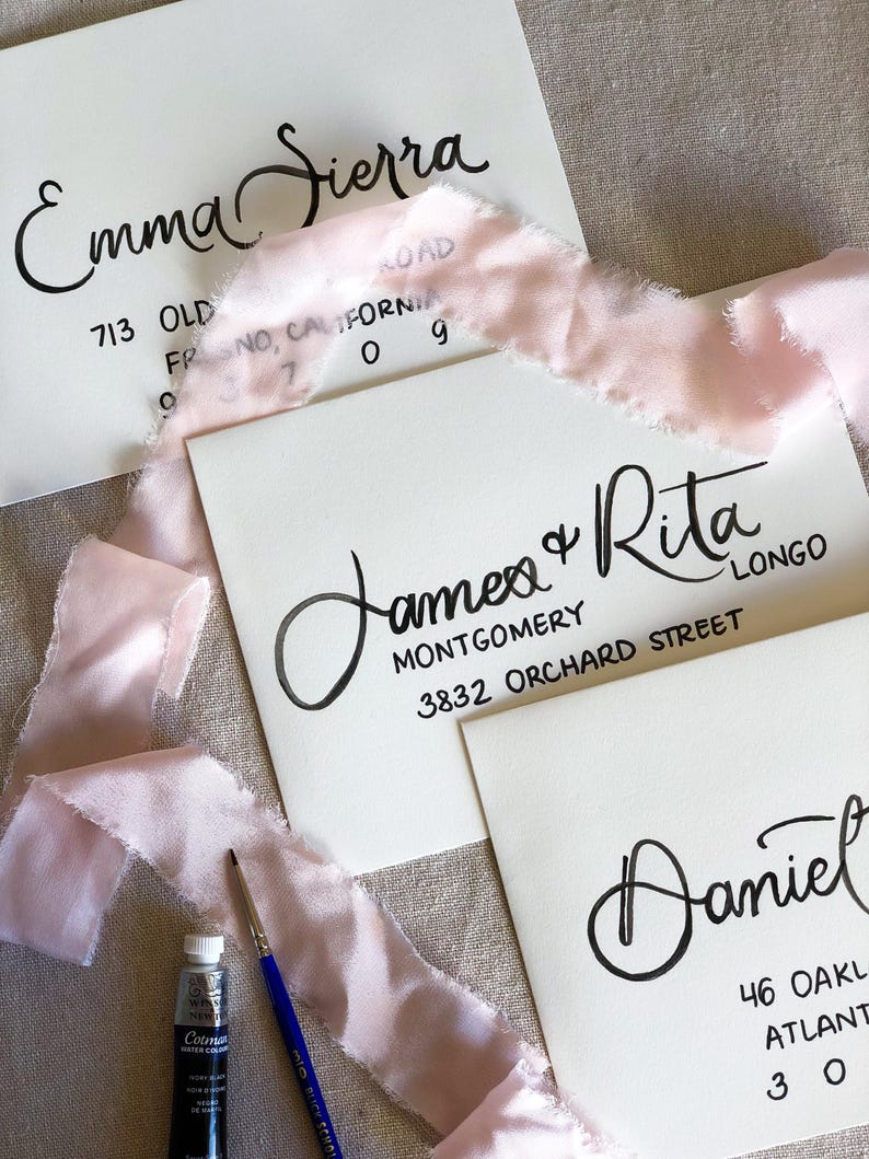 Modern Hand Lettered Painted Envelope Addressing, “sorrento” Font ...