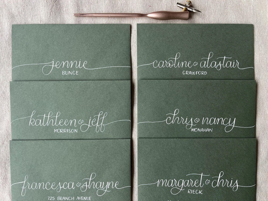 Calligraphed Envelopes, “venezia” Font, Hand Lettered Envelope ...