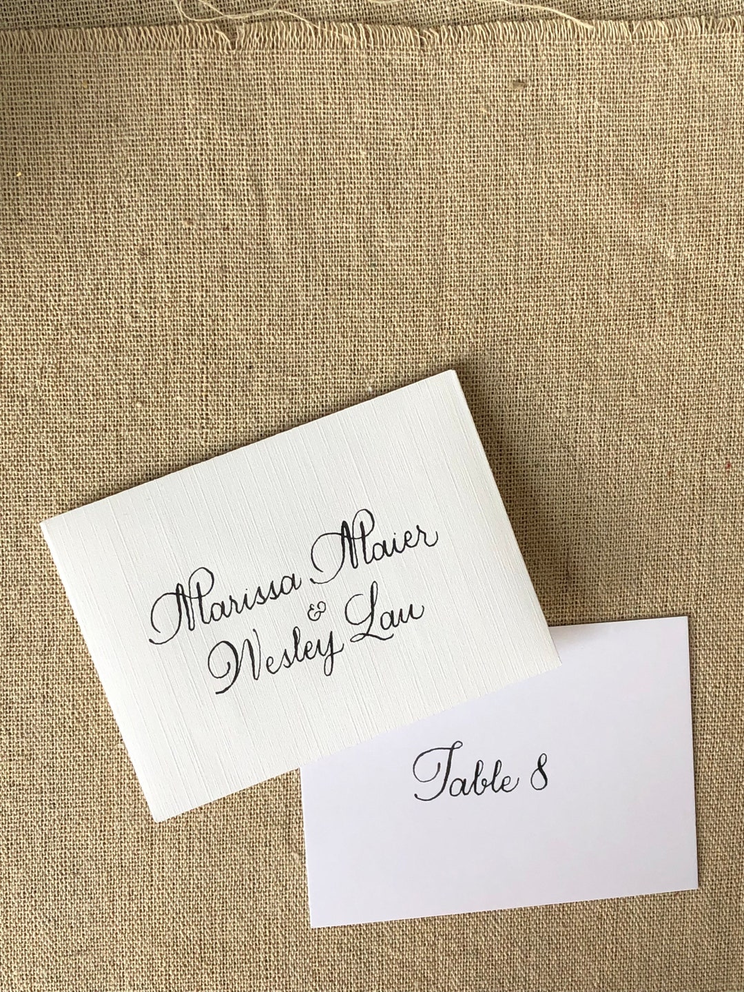 Classic Calligraphy Place Cards With Envelope, Hand Lettered Seating ...