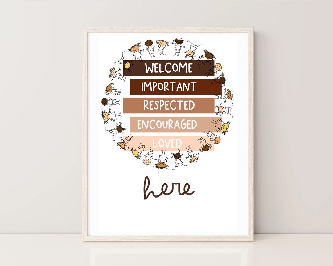 Inclusive Classroom Art,diversity Poster,human Equality Art, Kids Wall ...