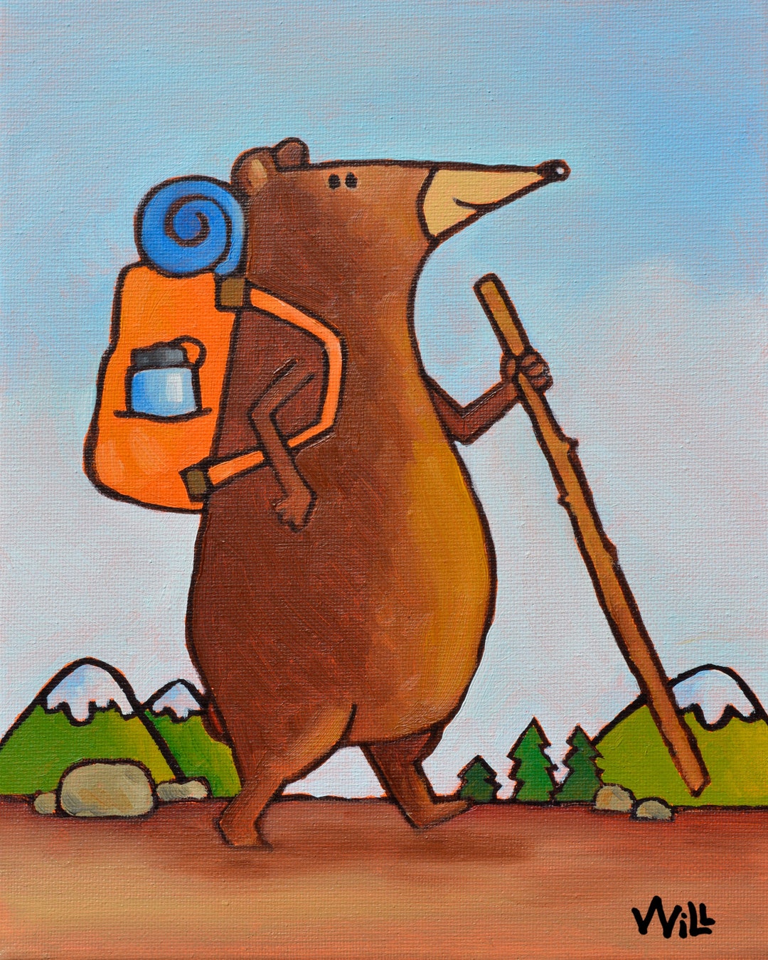 Bear Packer 8x10 Print - Etsy