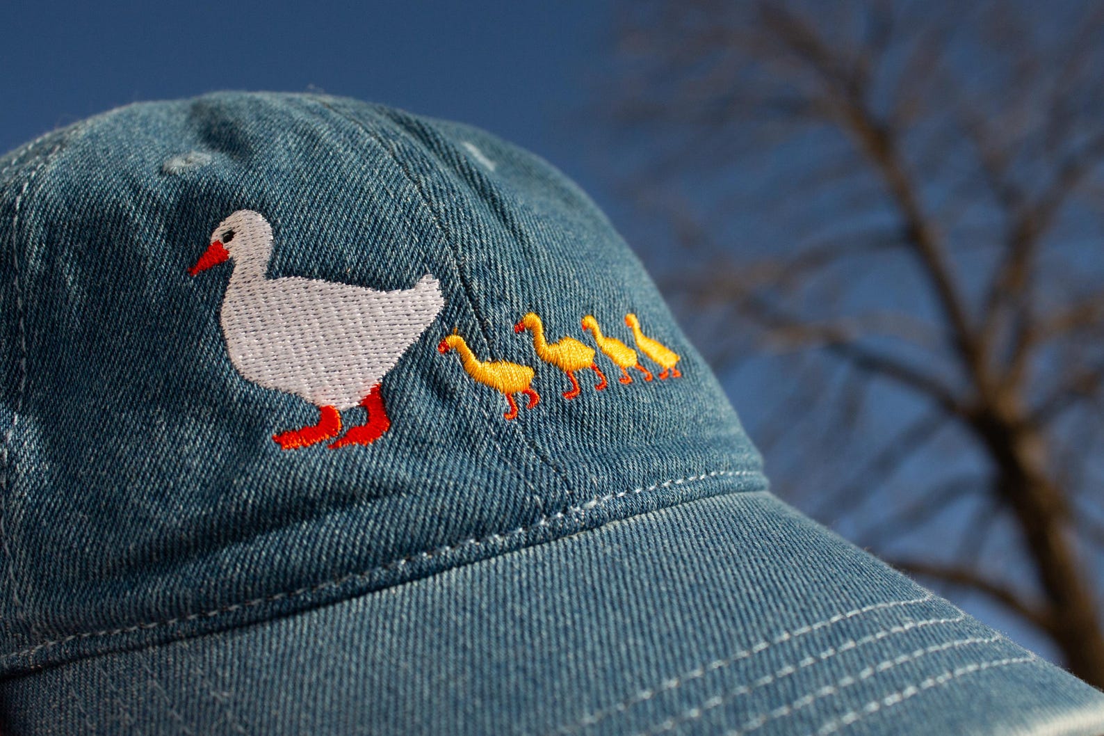 Embroidered Denim Goose Cap, Cottagecore Mom Hat, Adjustable - Etsy