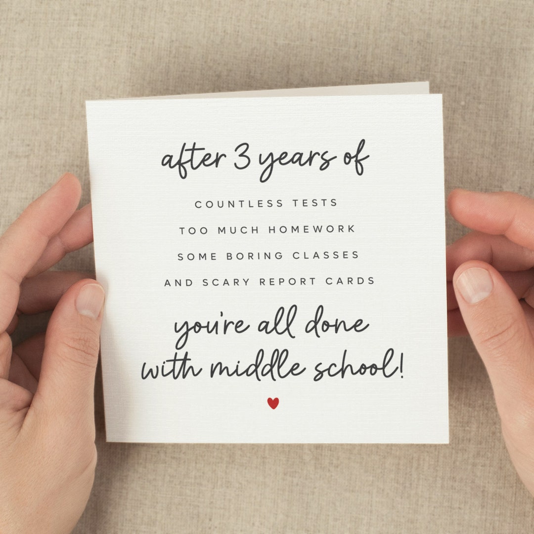 Funny Middle School Graduation Card, Funny Graduation Card Middle ...