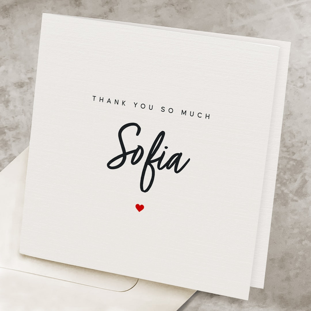 Thank You Card Custom Name, Personalized Thank You Gift, Appreciation ...