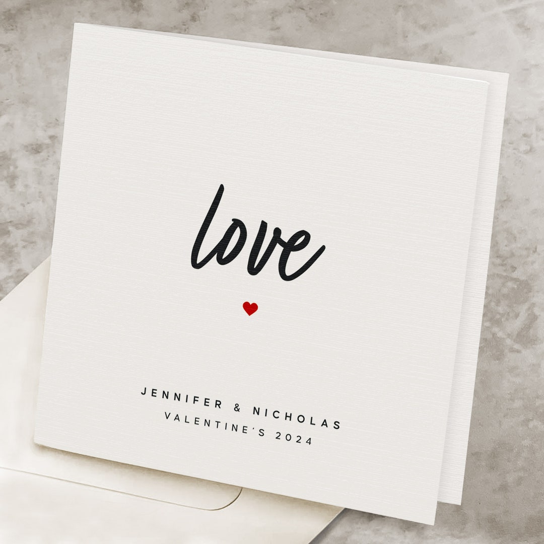Love Valentines Day Card, Simple & Cute Personalized Valentine's Day ...