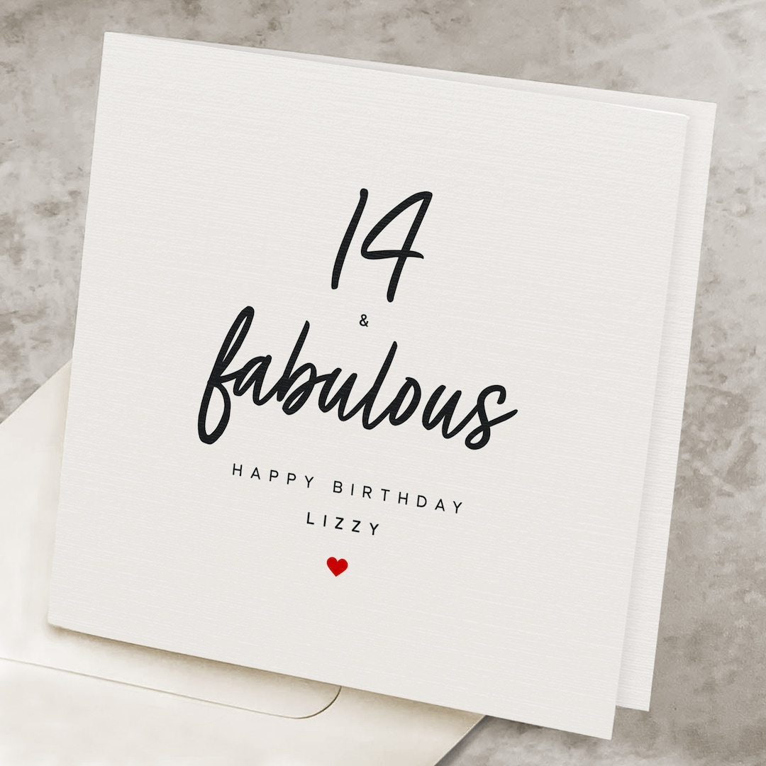 14th Birthday Card for Girl, for Her, 14 and Fabulous, Funny 14 Years ...