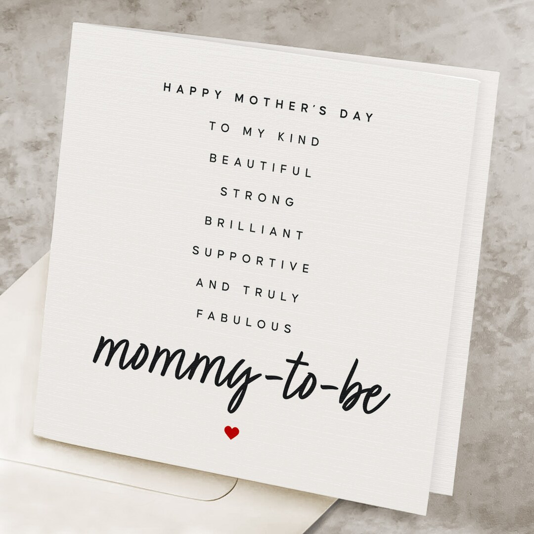 Future Mom Mothers Day Card, Pregnant Wife, Happy Mother's Day Card for ...