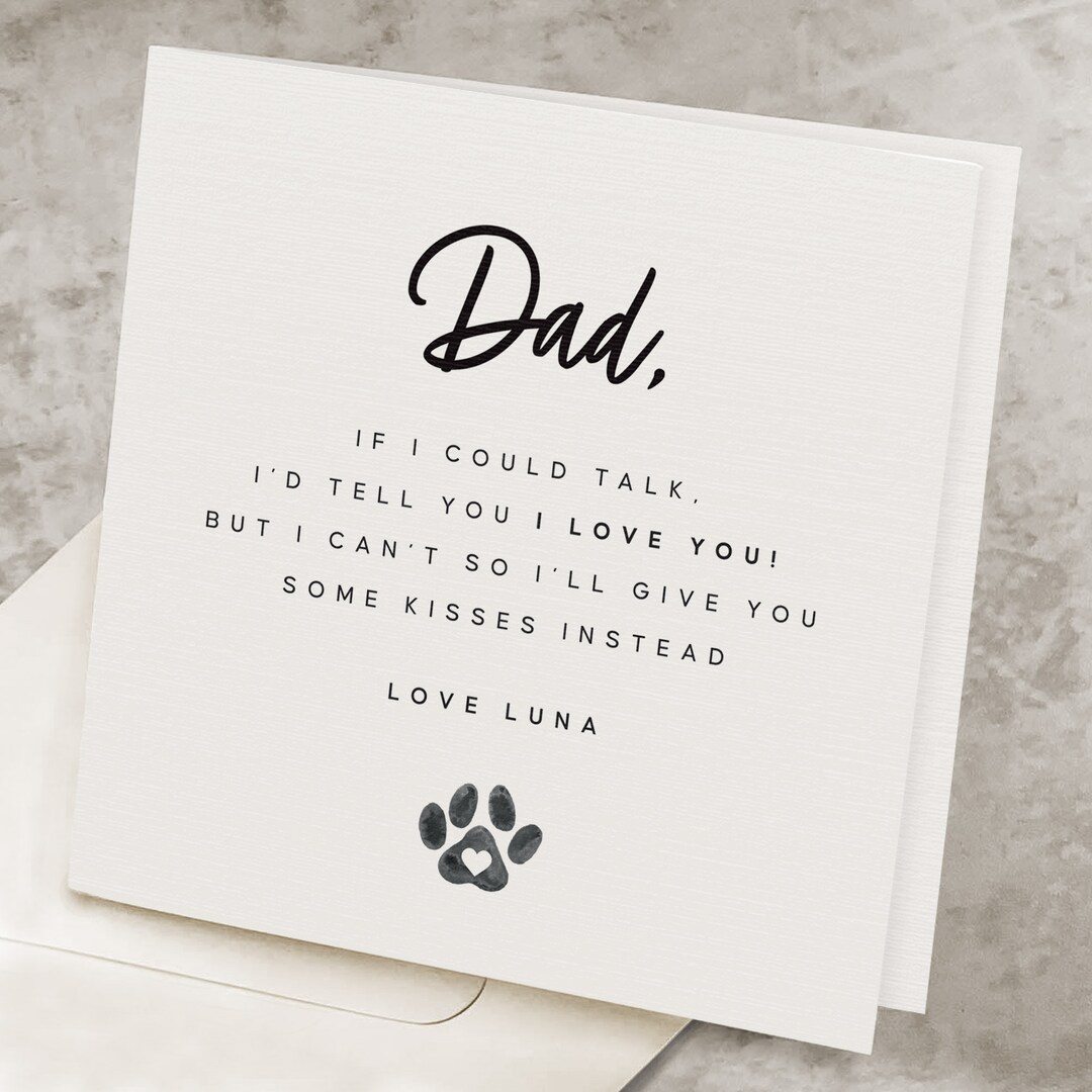 Dog Father's Day Card, From Dog to Dog Dad, Father's Day Gift to Dog ...