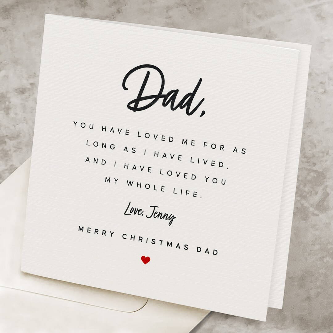 Personalized Christmas Card for Dad, From Daughter, Cute Christmas Card ...
