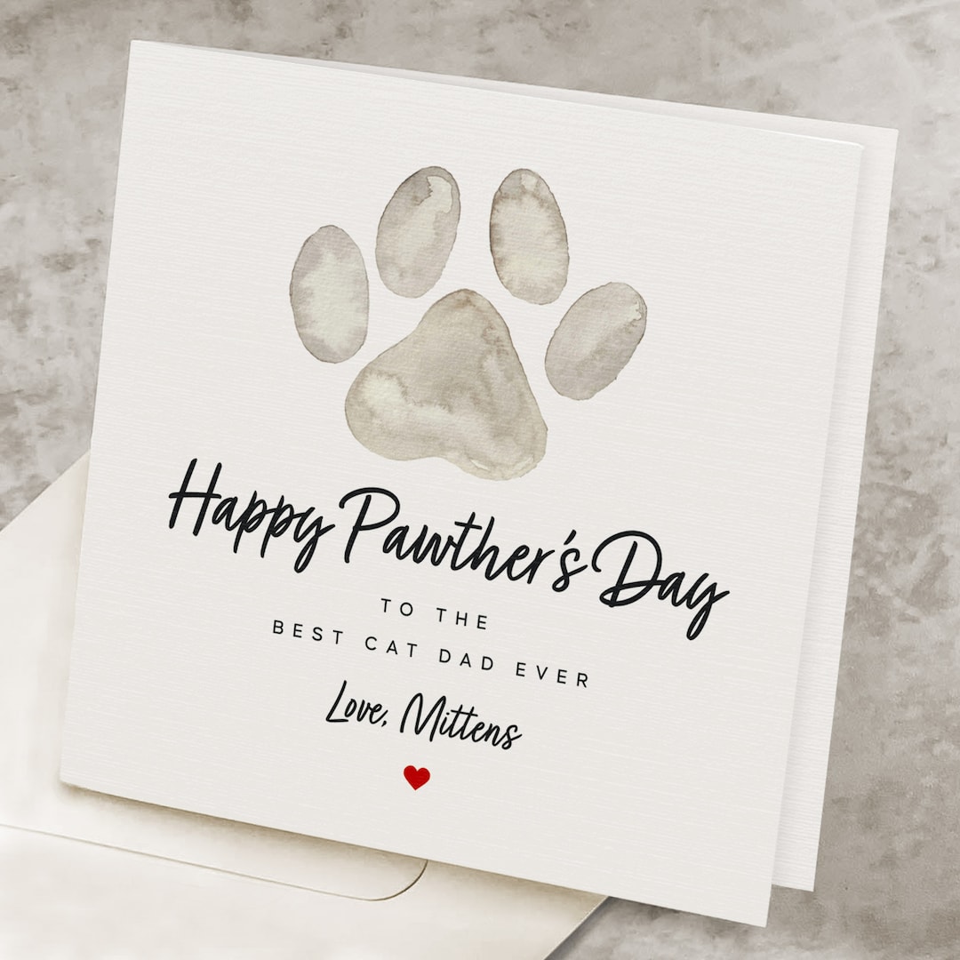 Cat Dad Fathers Day Card, Best Cat Dad Father's Day Card, From Cat ...