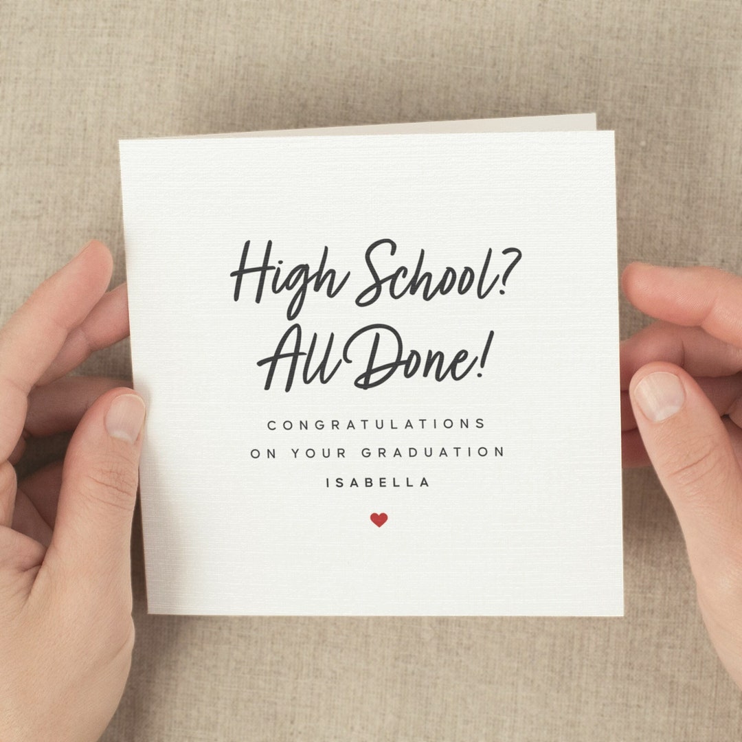 Personalized High School Graduation Card, Funny High School Senior ...
