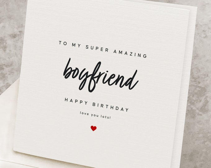 Boyfriend's Birthday Card Sweet Poem Birthday Card for - Etsy