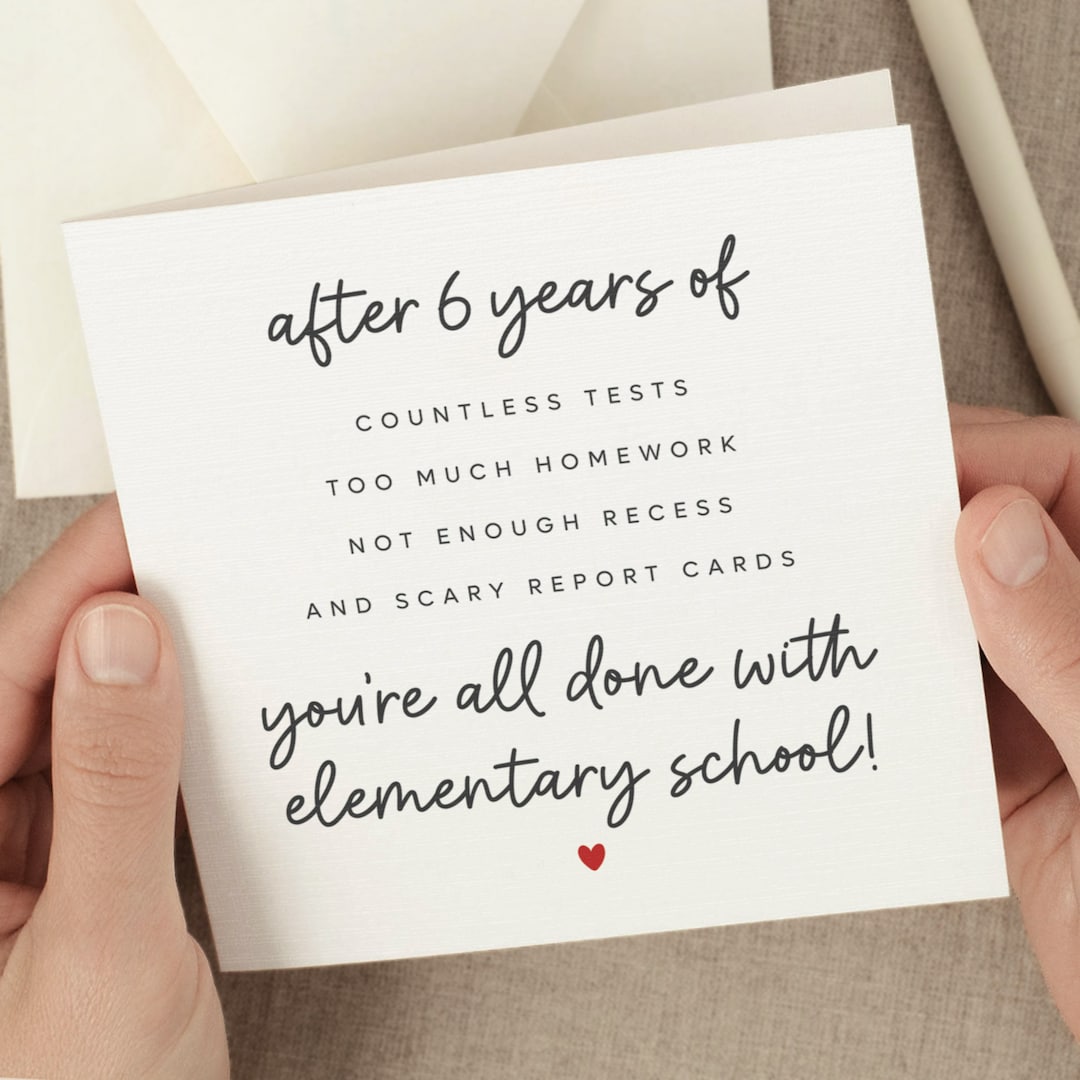 Funny Elementary School Graduation Card, Funny Graduation Card ...