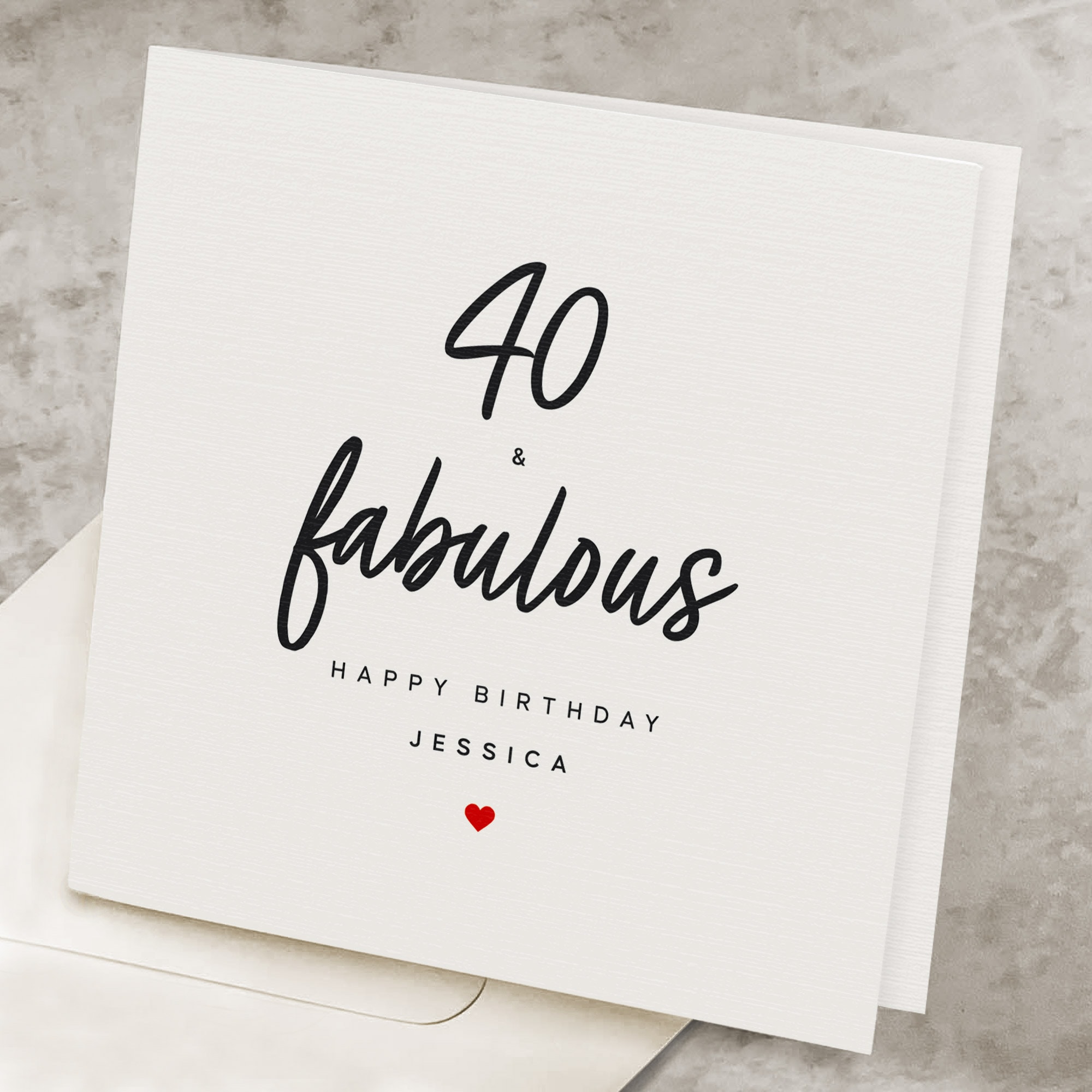 40th Birthday Card for Her 40 and Fabulous Fortieth | Etsy