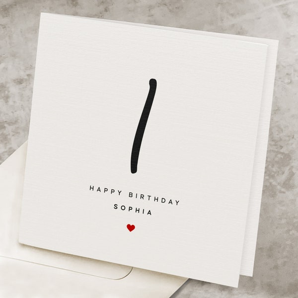 Custom Birthday Card for 1 Year Old - Etsy