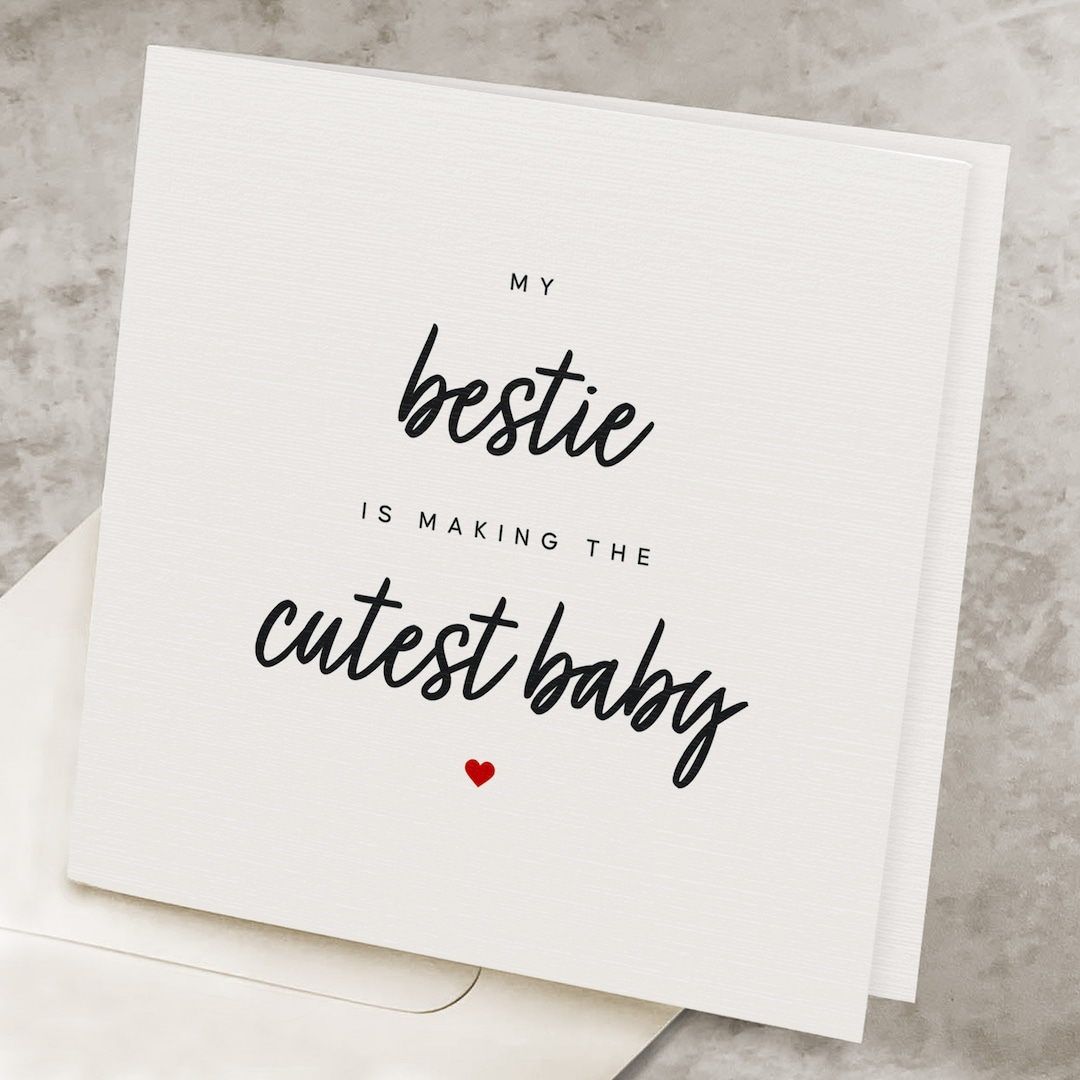 Pregnant Best Friend Baby Congratulations Card, for Bestie, Best Friend ...