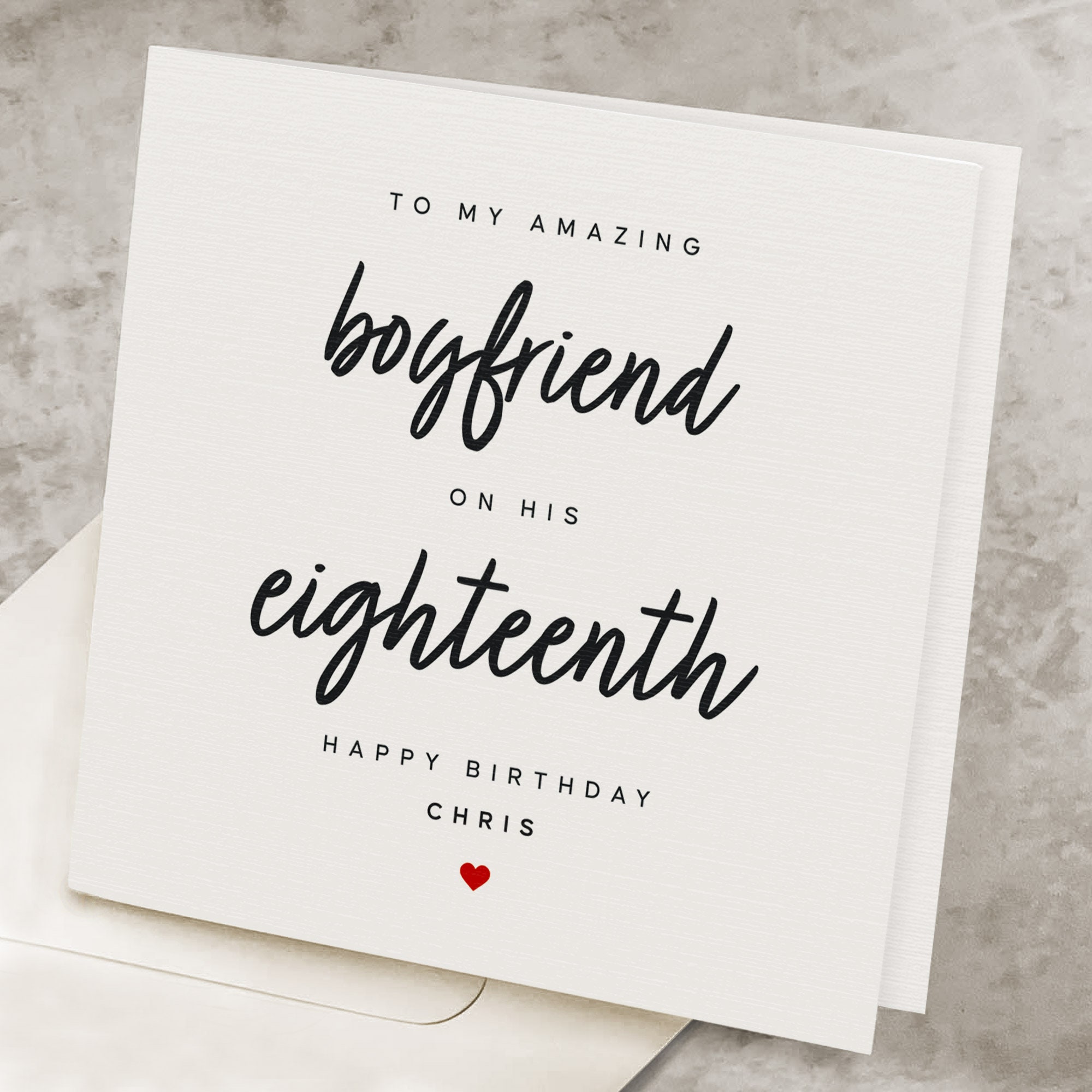 Boyfriend 18th Birthday Card Romantic 18 Year Birthday Card for Boyfriend BF Personalized Boyfriend s Eighteenth Birthday Gift for Him Etsy