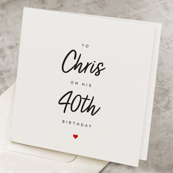 Happy 40th Birthday Card Personalized - Etsy