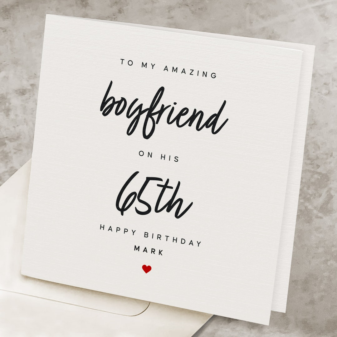 Boyfriend 65th Birthday Card, Romantic 65 Year Birthday Card for ...