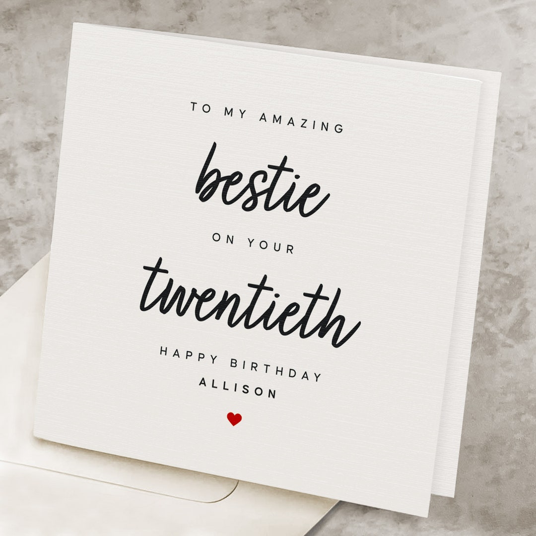 20th Bestie Birthday Card, Best Friend Twentieth Happy Birthday Card ...