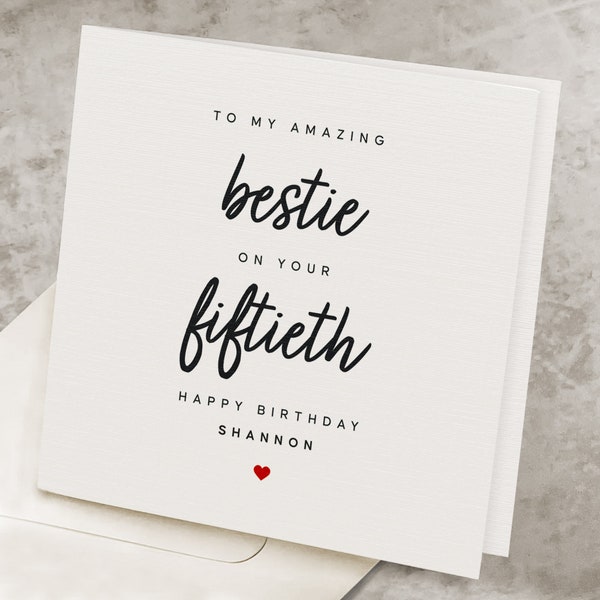 50th Birthday Bestie Card - Etsy